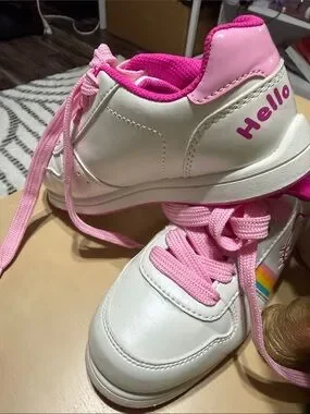 Hello Kitty | Shoes | Hello Kitty White Sneakers With Pink Trim And ...
